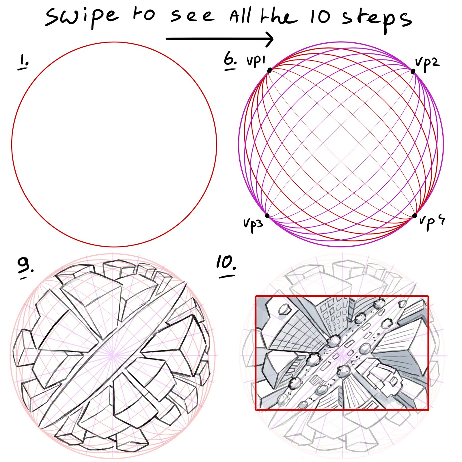 Learning drawing principles: sphereperspective