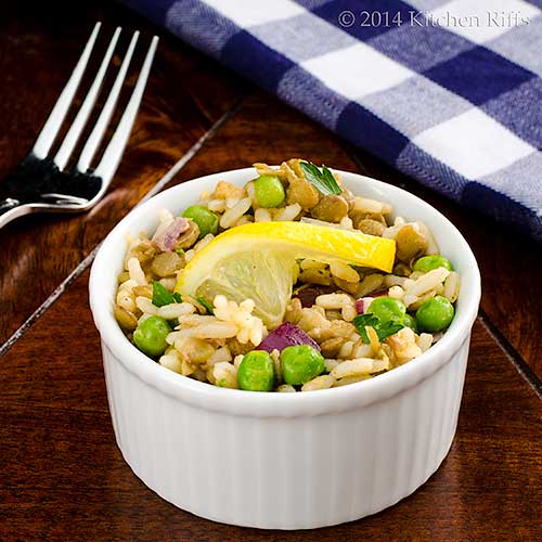 Kitchen Riffs: Lentil, Rice, and Pea Salad