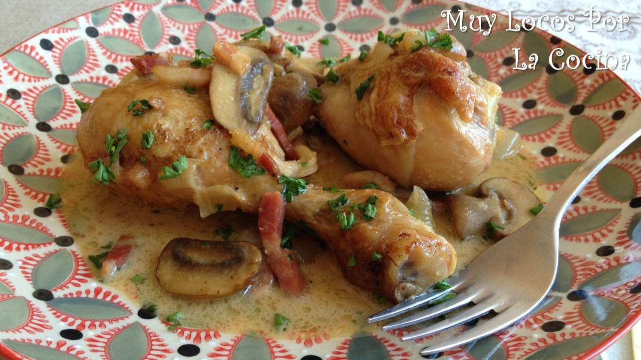 Muy Locos Por La Cocina: Pollo en Salsa de Champiñones, Bacon, Nata y ...