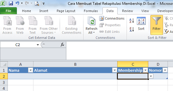 Cara Membuat Tabel Rekapitulasi Membership Di Excel