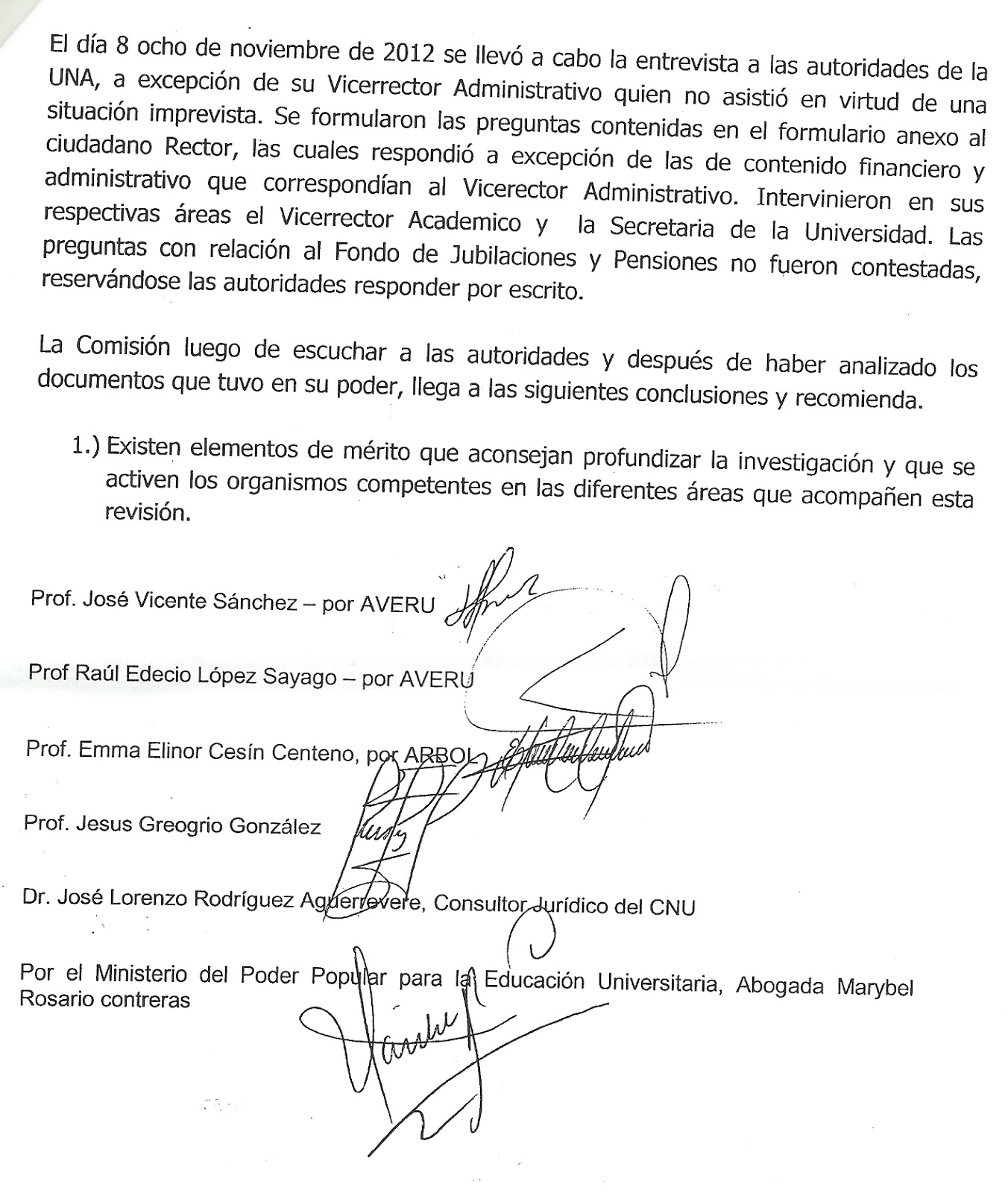 Representación del MPPEU en el Consejo Directivo de la UNA: Informe ...