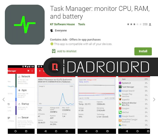 Aplikasi Task Manager (System Monitoring) Android terbaik | DADROIDRD