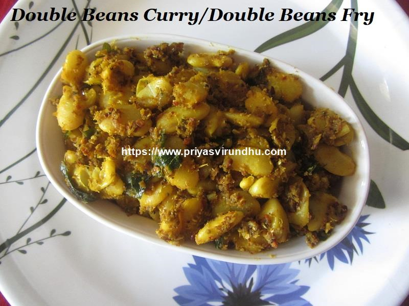 Priya's Virundhu: Double Beans Curry/Double Beans Fry/Lima Beans Fry