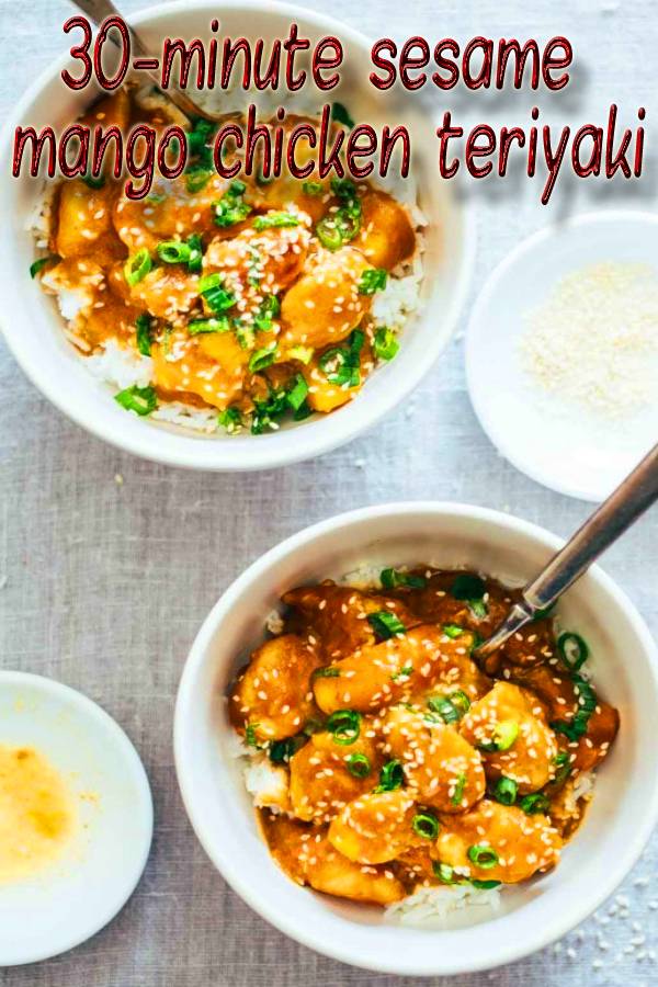 30-minute sesame mango chicken teriyaki - Masakan Ibu
