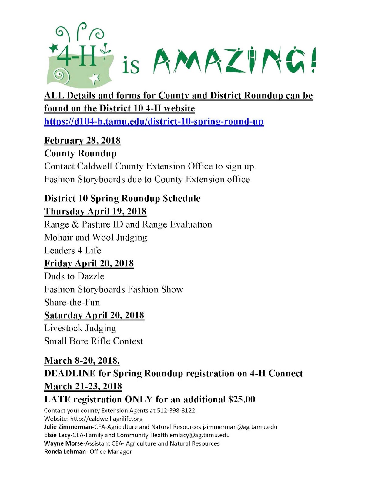 Caldwell County 4-H Blog: District 4-H Spring Roundup