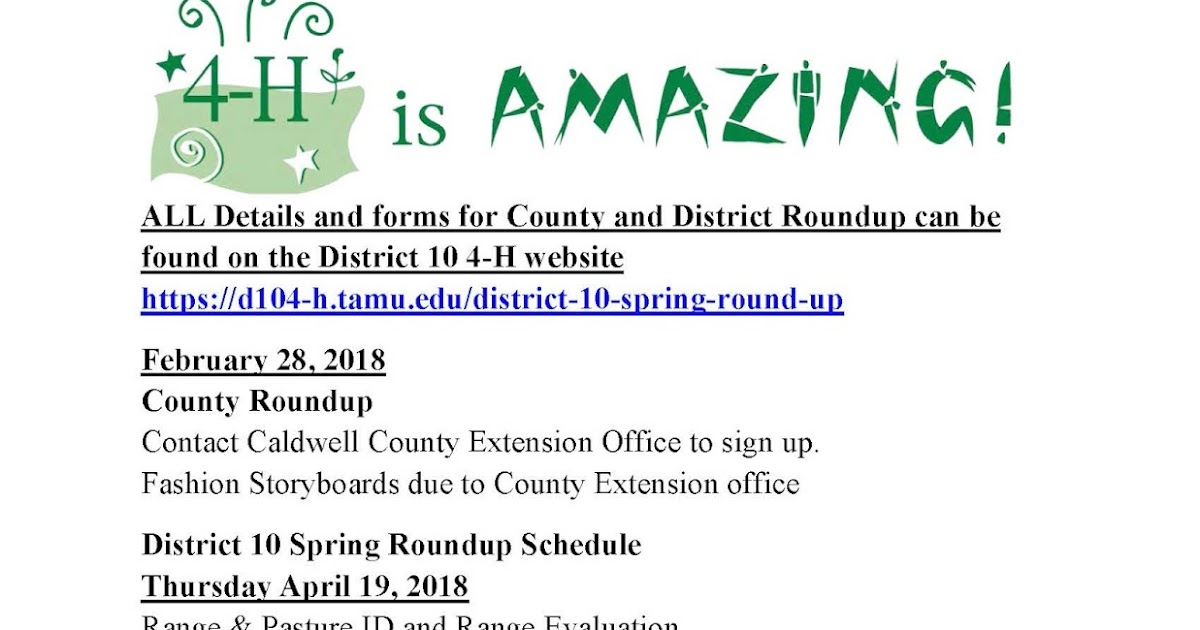 Caldwell County 4-H Blog: District 4-H Spring Roundup