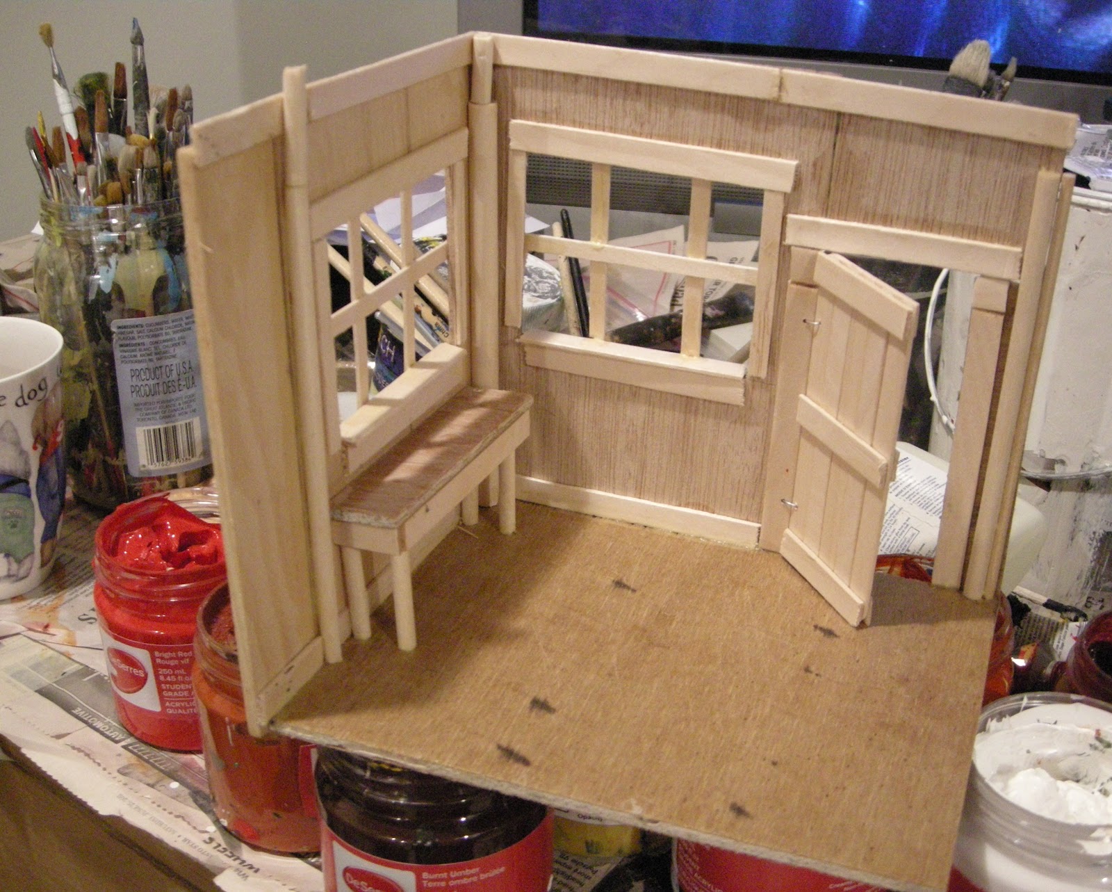 ANY HOW TOWN: Building Popsicle Stick Cabins In the Woods!