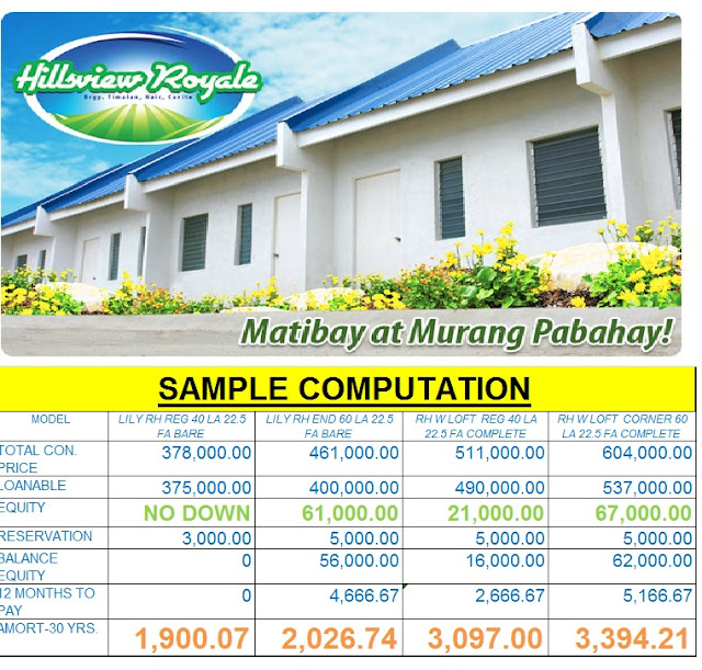 murang pabahay thu pag ibig: HILLSVIEW ROYAL , NAIC CAVITE