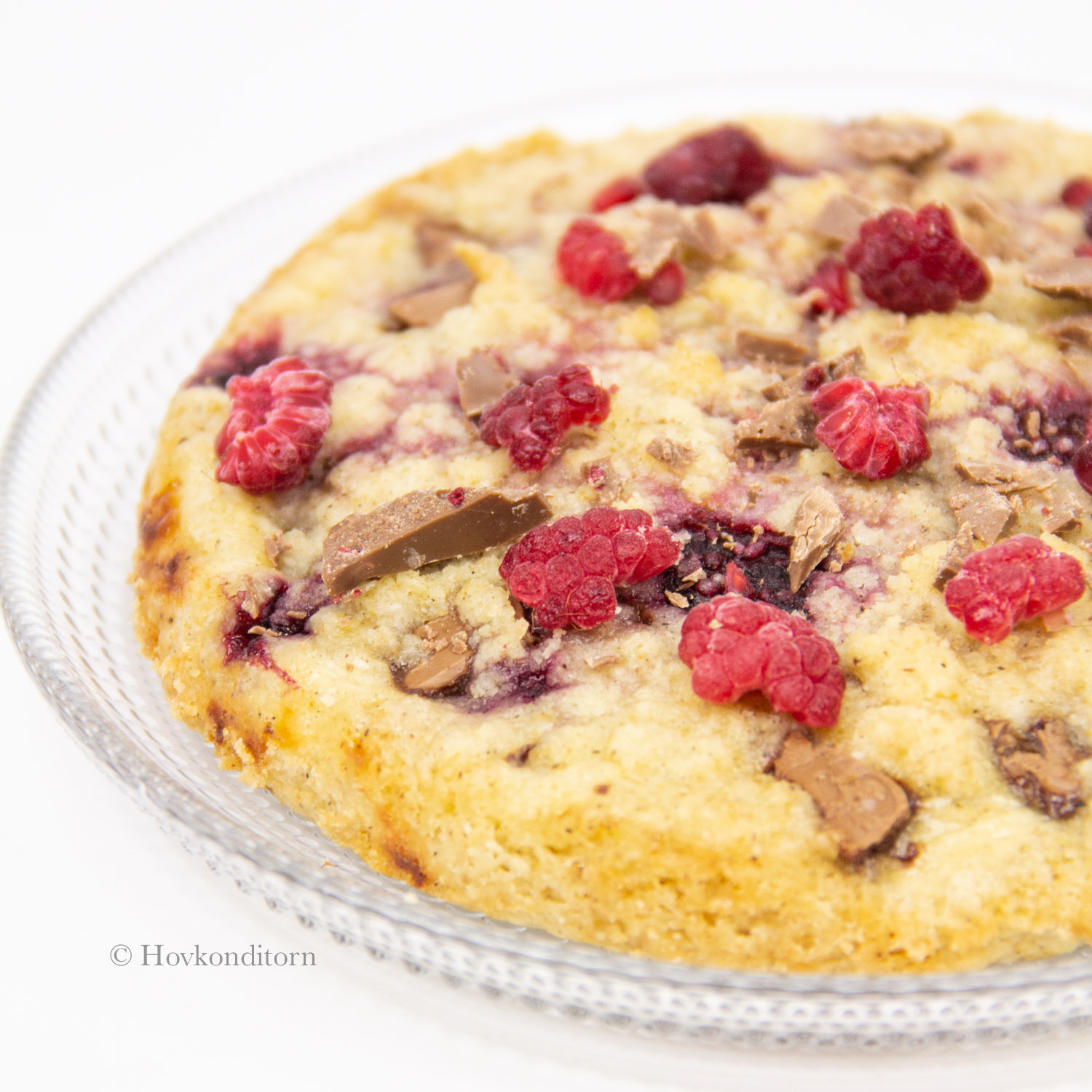 Raspberry Chocolate Quark Crumb Cake