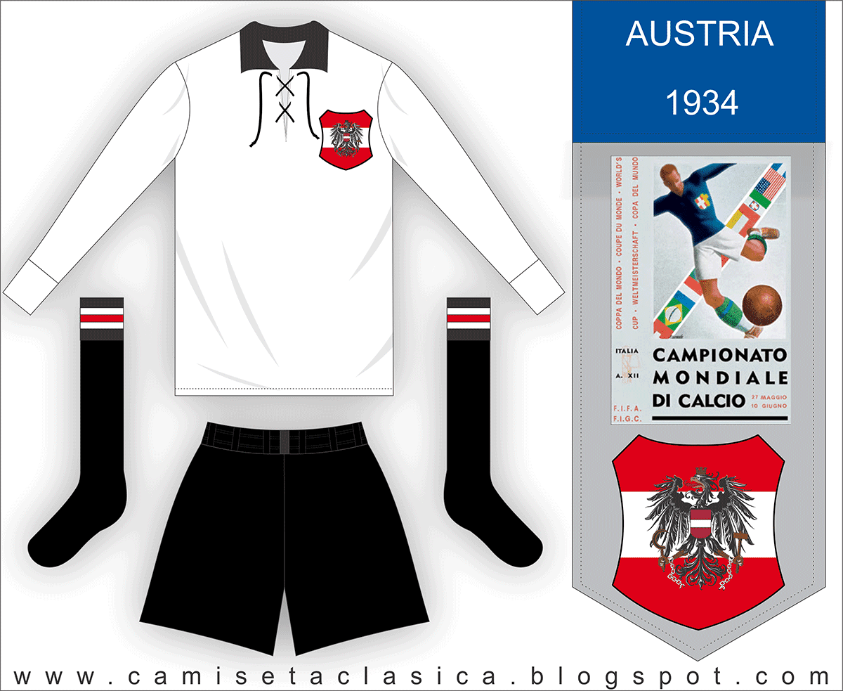 Austria 1934 - Camiseta clasica