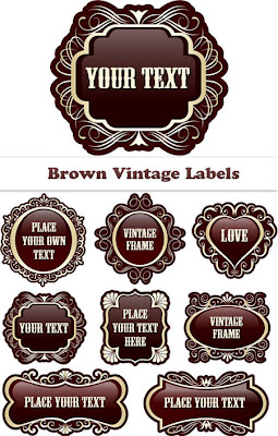 Quality Graphic Resources: Brown Vintage Labels