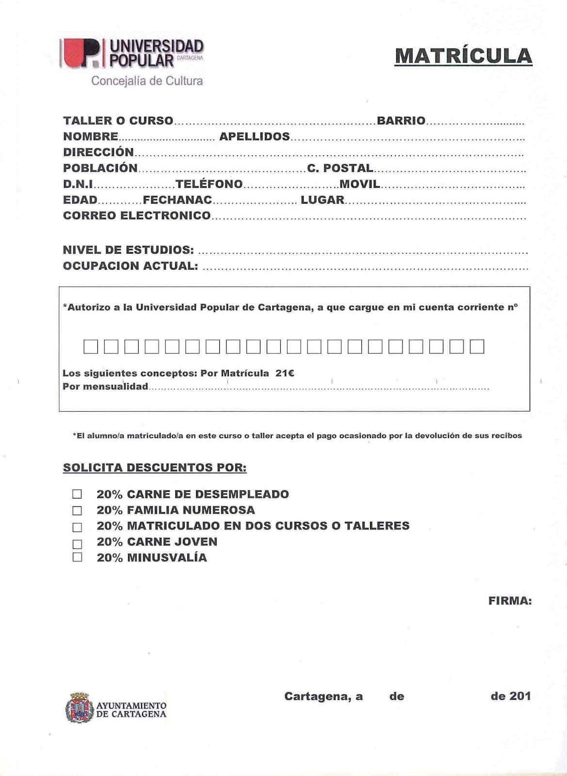 Curso 2012/2013: MATRICULACIÓN