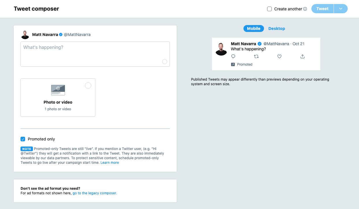 Twitter makes creating new tweets for ads easier and more efficient ...