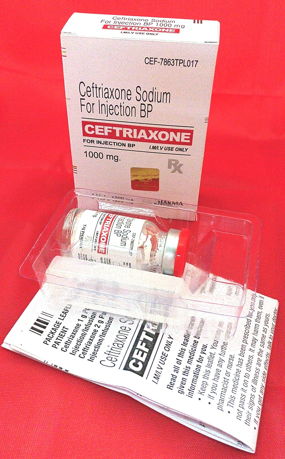 Ceftriaxone 1g Powder for solution for injection | Contains the active ...