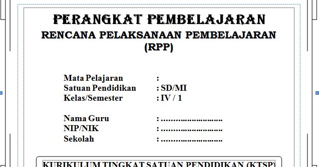 RPP SILABUS KTSP LENGKAP TINGKAT SD * CONTOH FILE