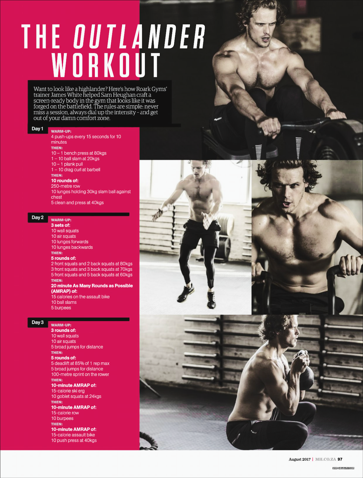 Sam Heughan for Men's Health South Africa [Magazine Scans] | August ...