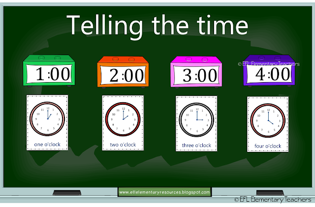 EFL Elementary Teachers: Telling the time for ESL Learners