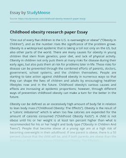 essay examples: childhood obesity essay