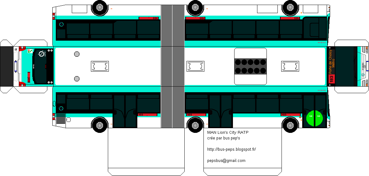 maquette papier: Bus RATP