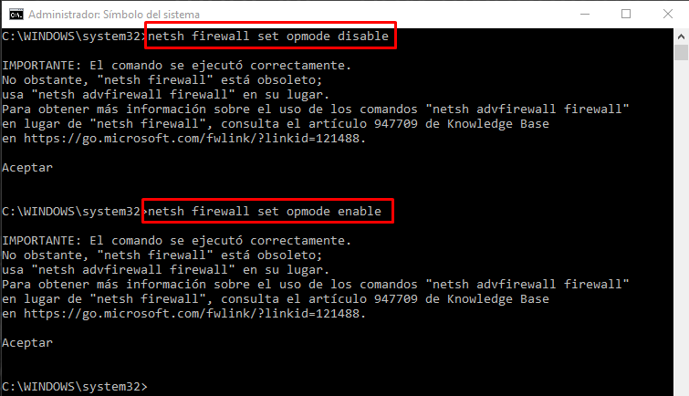 Activar / Desactivar firewall de Windows y remotamente