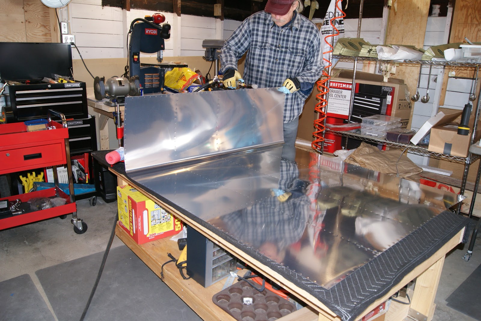 DOG Aviation John's RV-12 Blog: Dimpling Of Wing Skins Begins