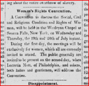 In Progress: "Woman's Rights Convention," 14 July 1848