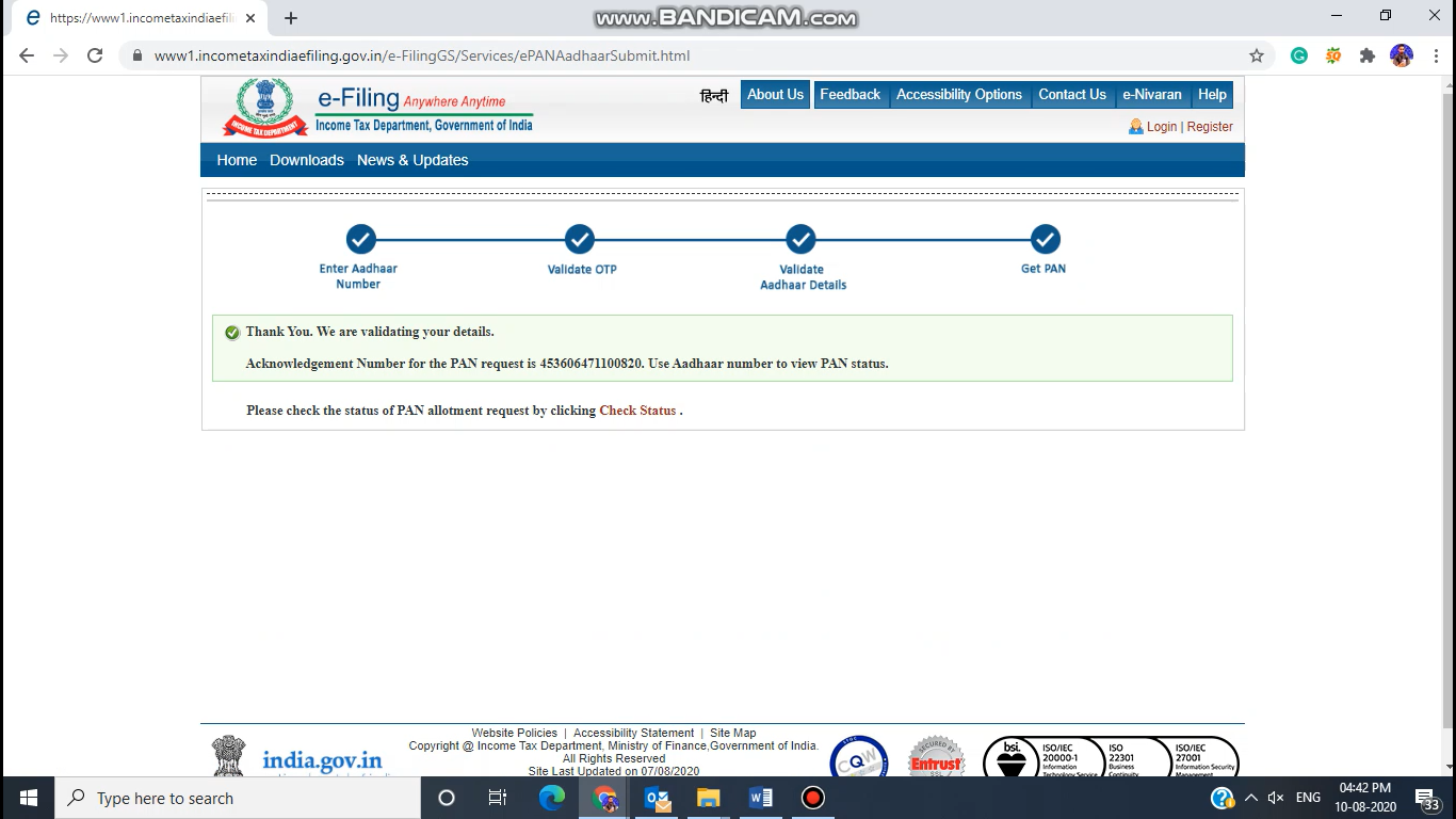 Apply for Free Instant PAN Card using AADHAR and get in 10 Minutes
