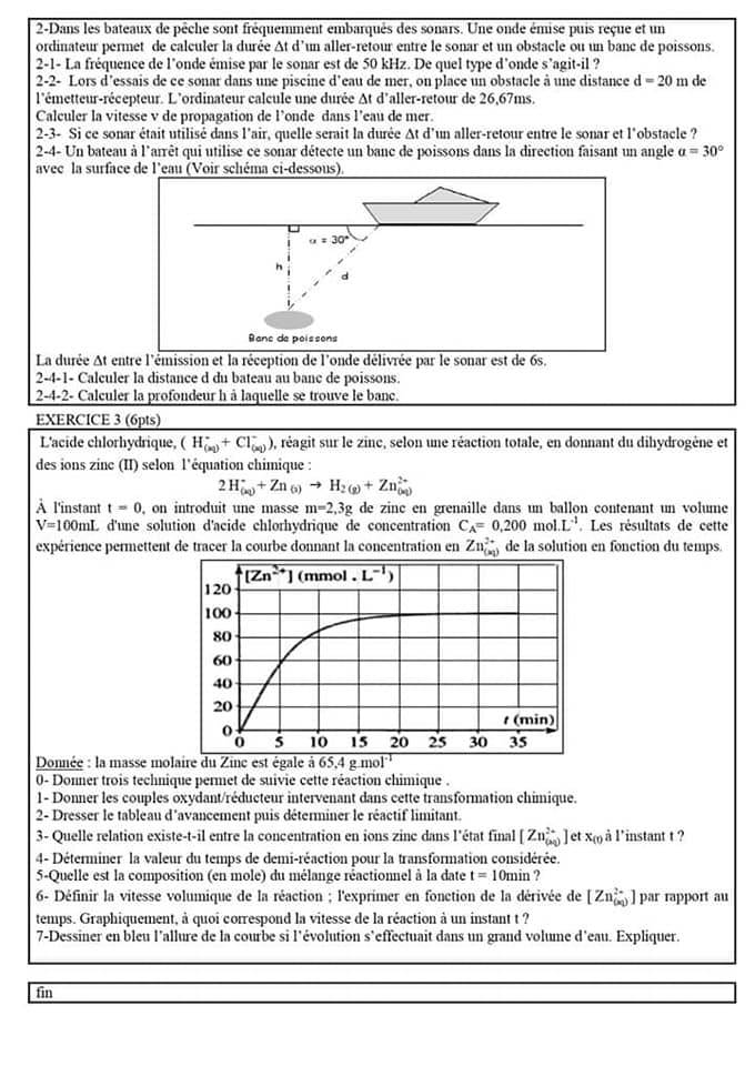 controle 1 physique-chimie semestre 1 2bac international