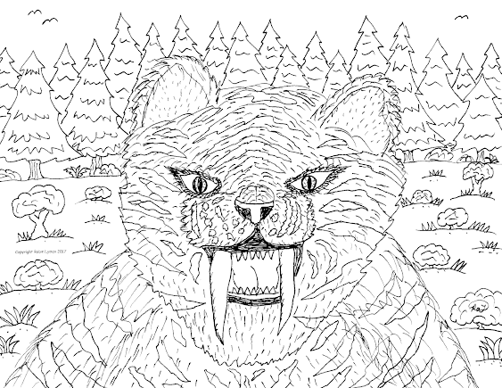 Robin's Great Coloring Pages: Smilodon the Forest Predator coloring page