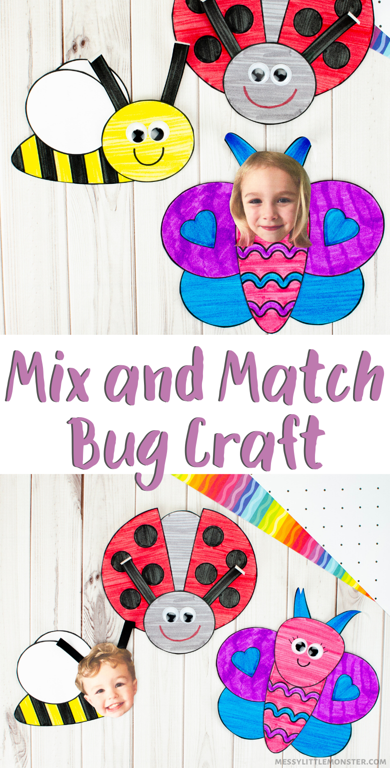 The Cutest Mix & Match Paper Bug Crafts (template included!) - Messy ...