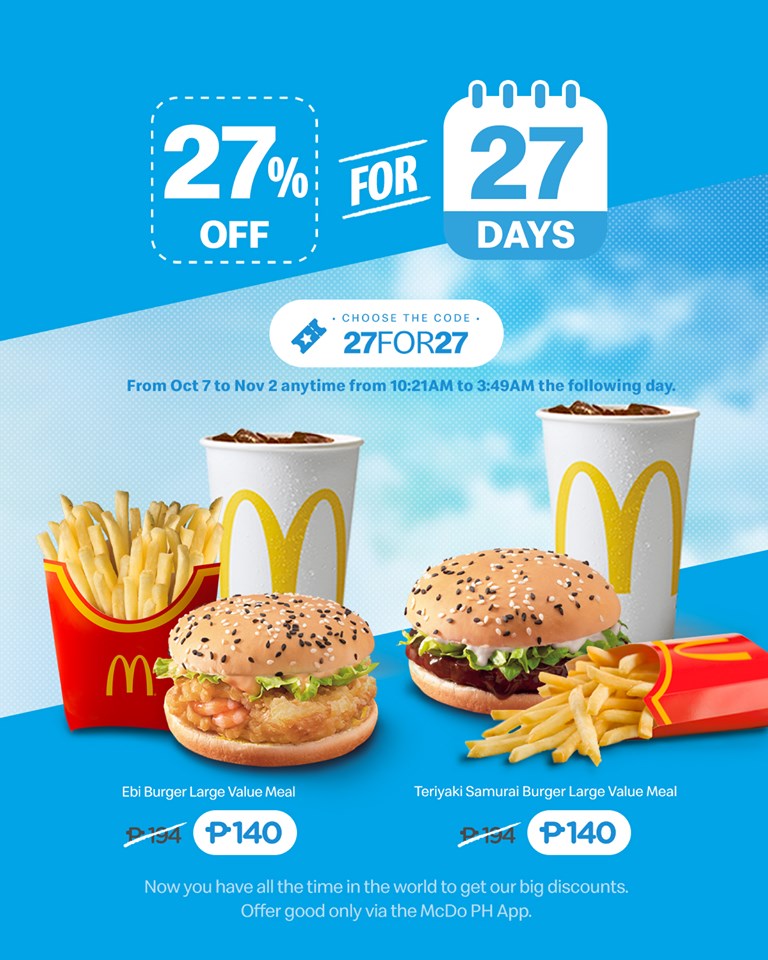 Manila Shopper: McDo 27% OFF on Flavors of Japan Meals: Oct-Nov 2019