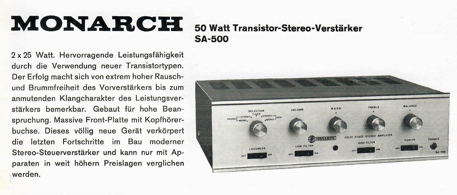 Infrequent Sound [sex.tex] technology: Monacor SA-500 Solid State ...