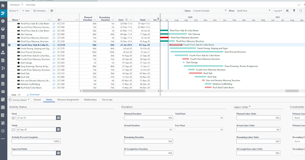 P6blogger: OPC - Quick example on schedule progress of activity that ...