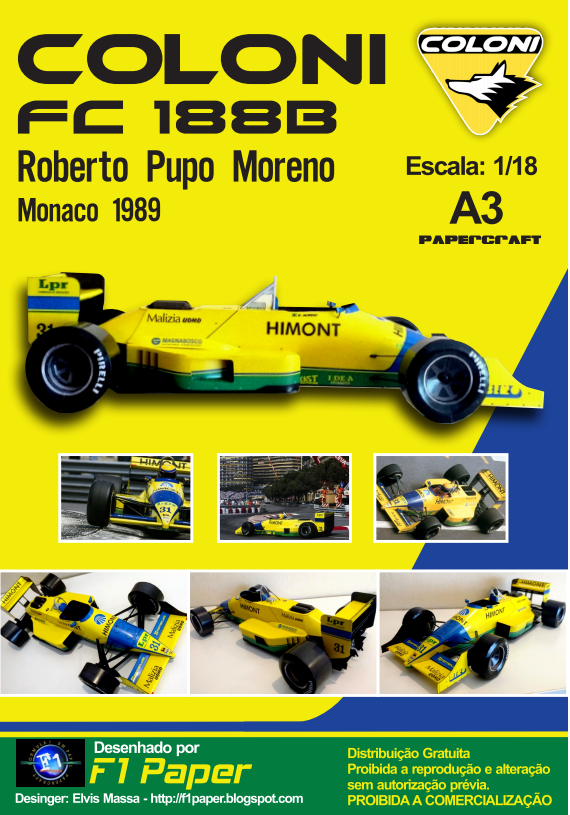 Coloni FC 188B Roberto Pupo Moreno Monaco 1989 by F1 Paper