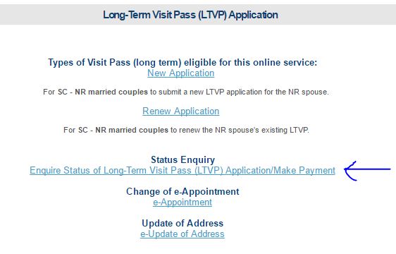 CHECK STATUS OF EVPAA LTVP LONG TERM VISIT PASS - Singapore Expatriates