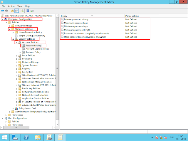 GPO ile Password Policy - Mustafa Sabri OĞUZ