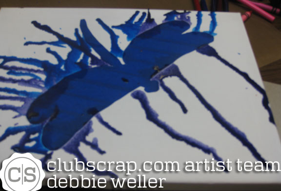 DebDuzScrappin: Dragonfly Melted Crayon art