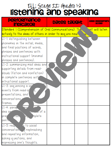Sweet Times in First: Arizona English Language Proficiency Standards ...