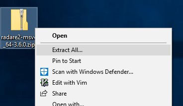 C development environment with gcc vim and radare2 in Windows 10 the ...