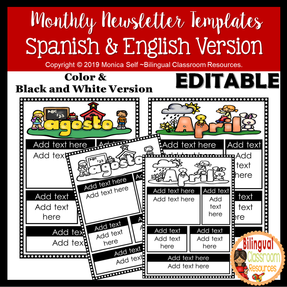 Best Editable Monthly Newsletter Templates in Spanish and English ...