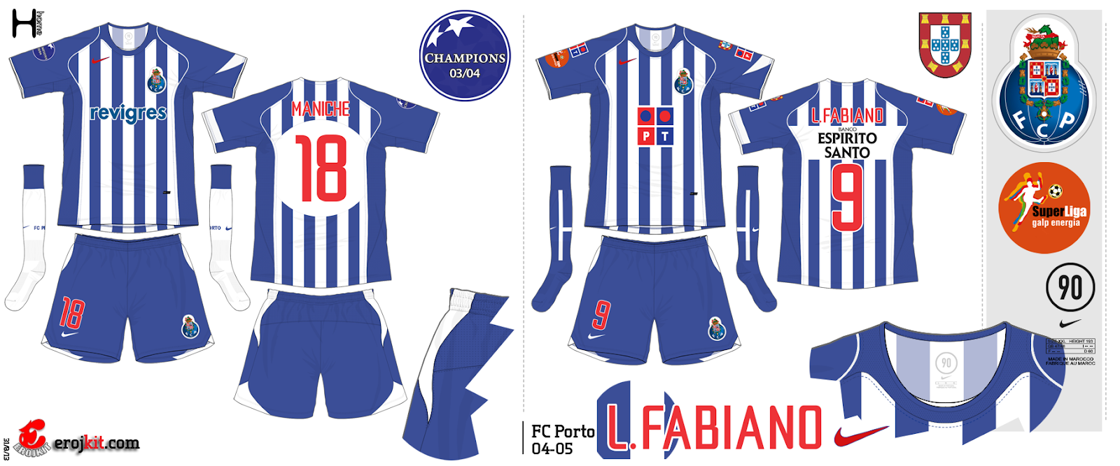 Kit Design, by eroj: 2004-05 FC Porto (Home e Away)