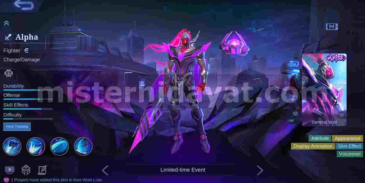 Cara Mendapatkan Skin Abyss Alpha Mobile Legends Gratis