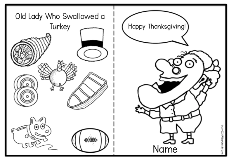 THERE WAS AN OLD LADY WHO SWALLOWED A TURKEY! WRITING FORMS ~ Book ...