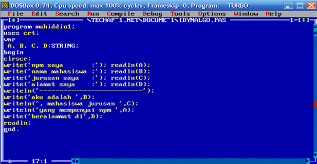 Turbo pascal mendalami tentang read dan readln - CODING JENIUS | Tempat ...