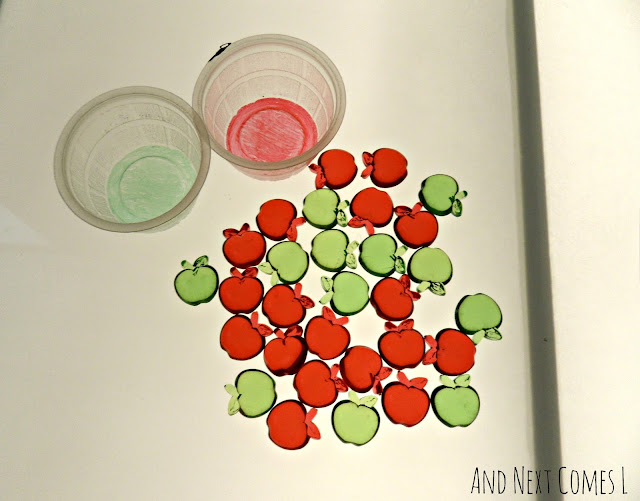 Apple Counting & Sorting Light Table Activity | And Next Comes L ...