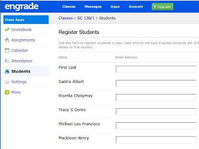 From MyShark to Engrade: Entering class lists