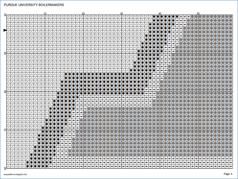 EASY PATTERNS: Purdue University Boilermakers cross-stitch pattern