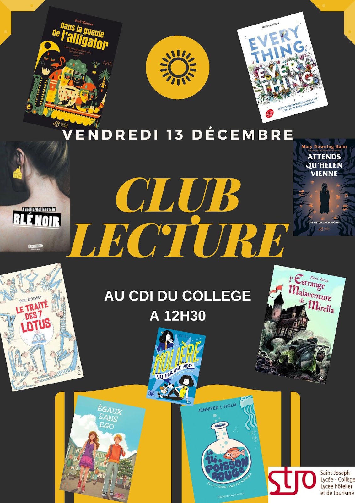 CDI du Collège St-Joseph Lannion Blog du lycée: CLUB LECTURE