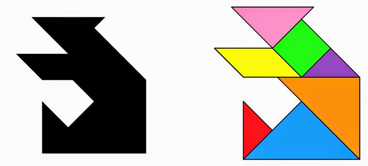 Rosearts- Atividades para imprimir: Tangram- Diferentes figuras com sombra