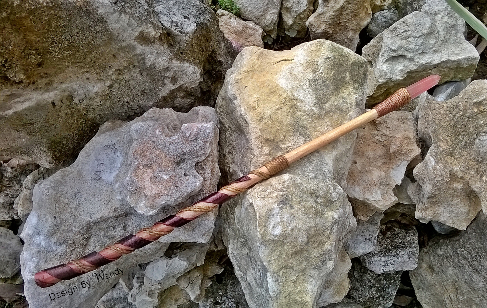 Design by Wendy: Willow Wand with Rose Quartz Gemstone Spike